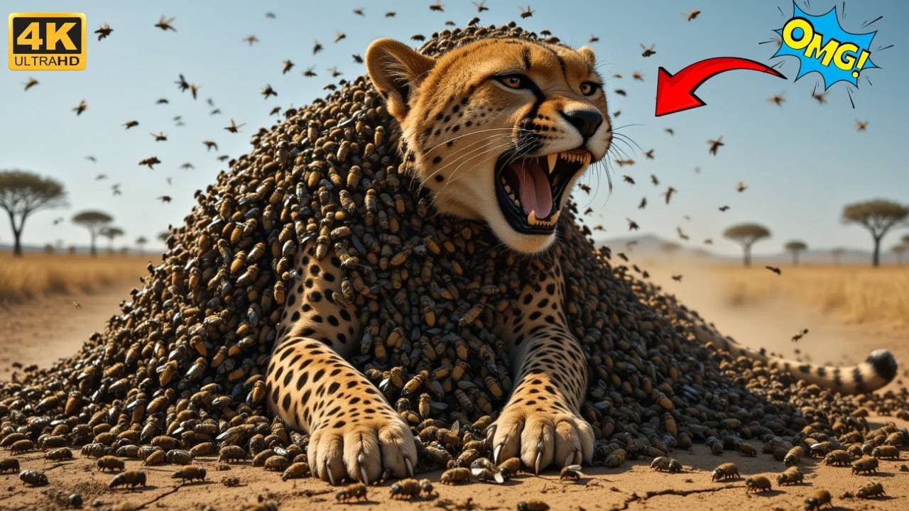 Cheetah Buried Alive by Millions of Bees in the African Wild! - YouTube
