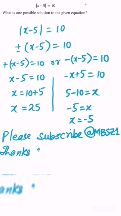 solution of absolute value equation|SAT practice question #MBSZ1 #viral ...