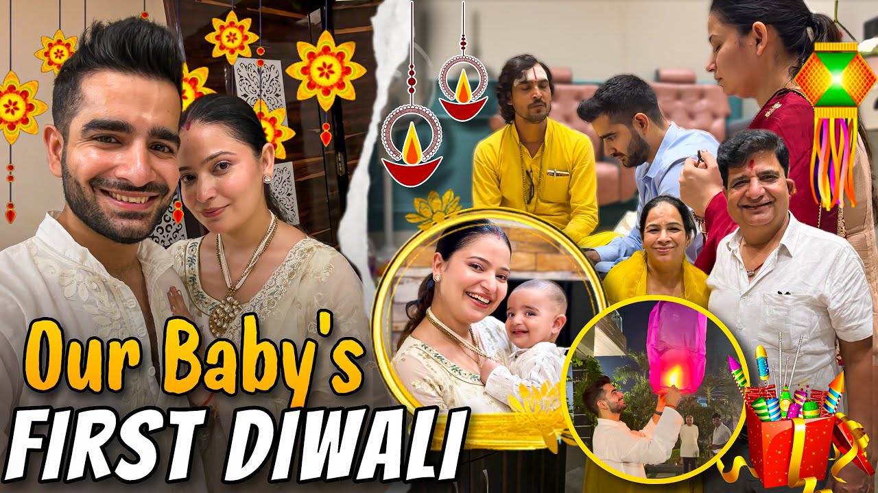 Our baby’s first Diwali | Celebration with family | Aman and ITI vlogs ...