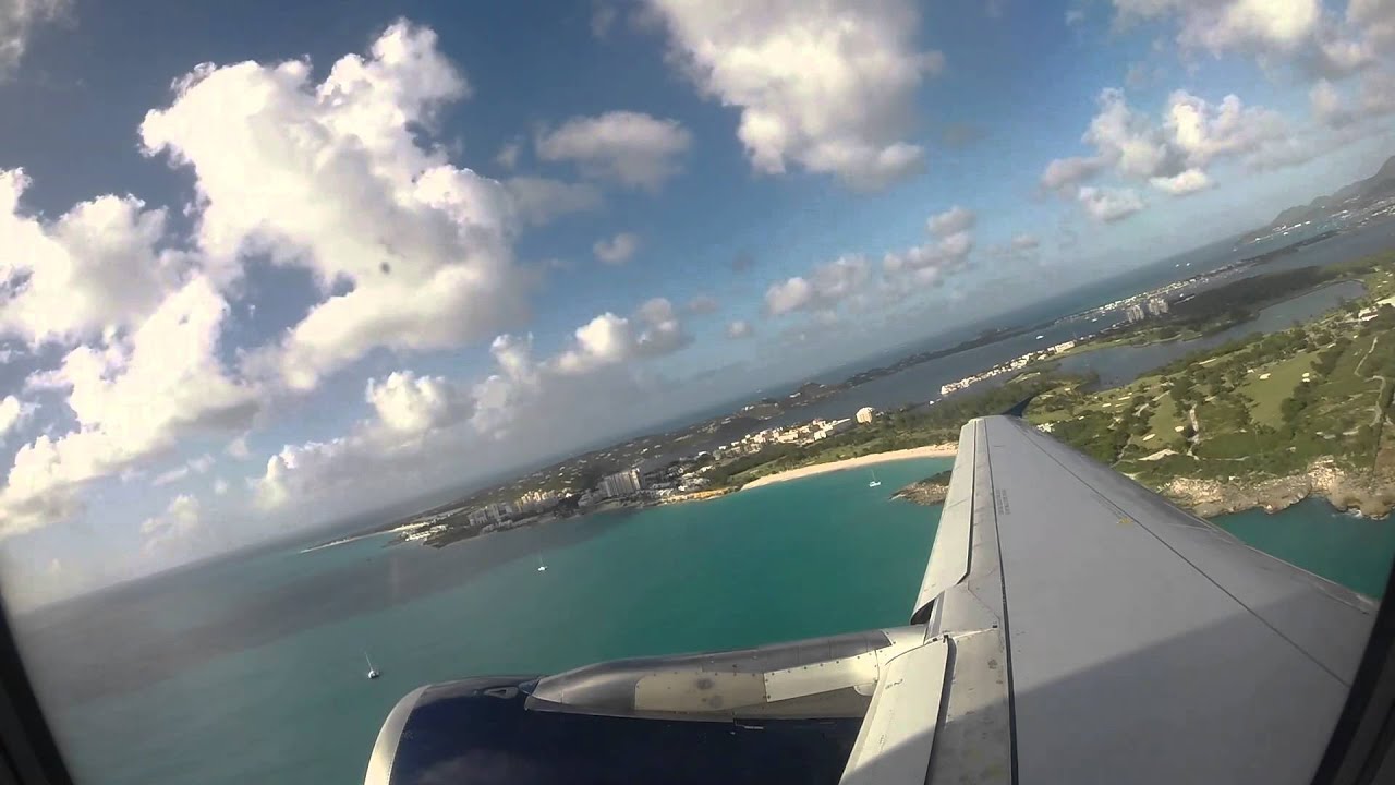 Departing runway 28 TNCM St. Maarten - YouTube
