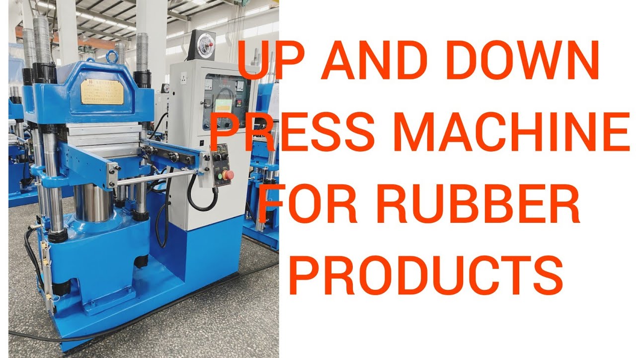 Rubber molding machine up and down with slide out - YouTube