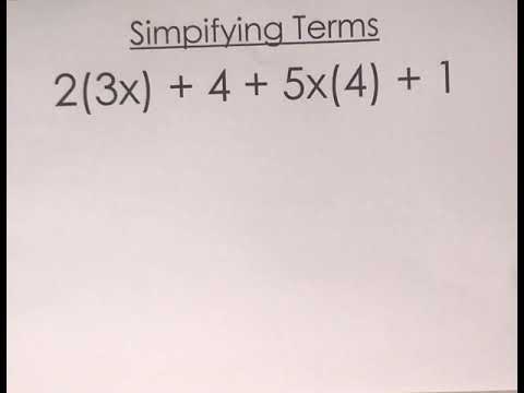 Simplifying Terms - YouTube