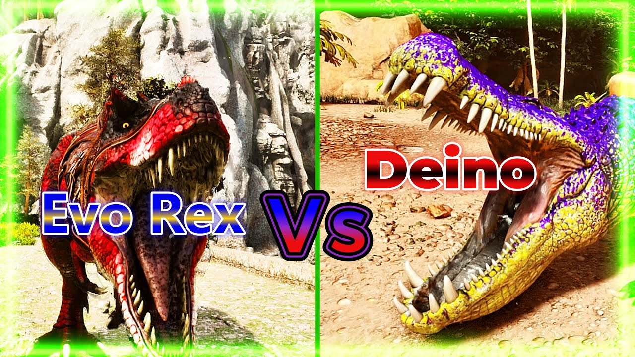 Evo Rex Vs Dragon\Paddle Tail Spino\Acro | Ark Survival Ascended | Ark ...