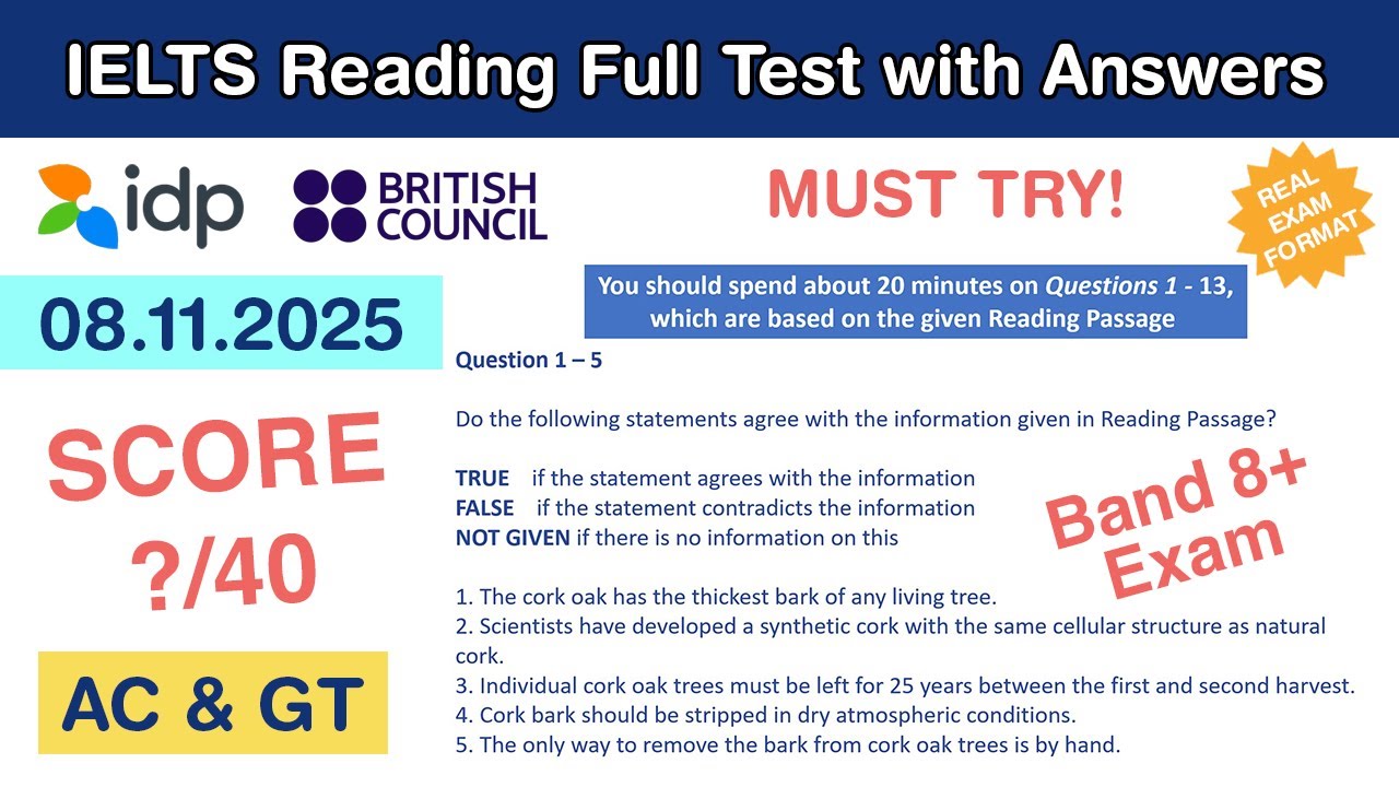 Cambridge 12 Test 5 Reading Passages with Answers 08.11.2025 - Test #60 ...