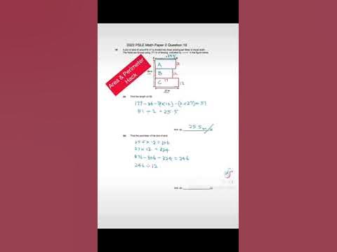 Area & Perimeter Hack 2022 PSLE Math Paper 2 Question 16 - YouTube
