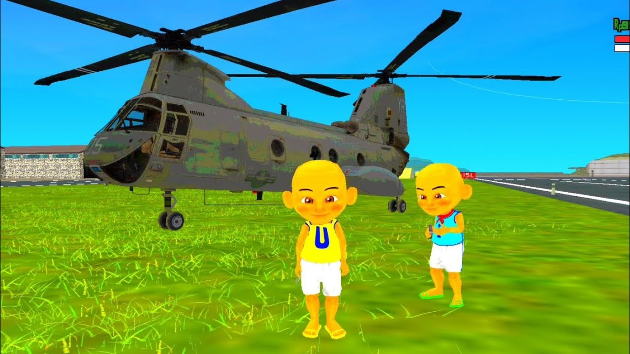 Keseruan Upin ipin main helikopter tentara 😂 Yuguin Game - YouTube