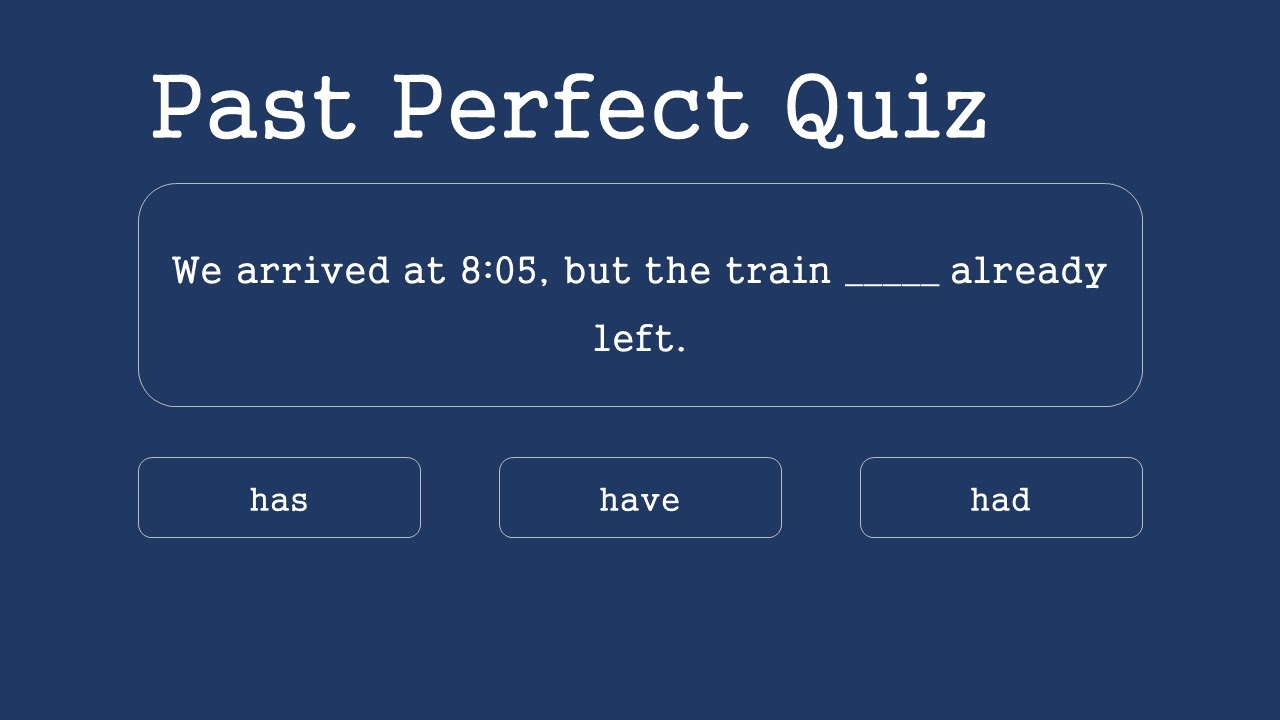 Past Perfect Quiz | English Grammar | Can you pass this quiz? - YouTube