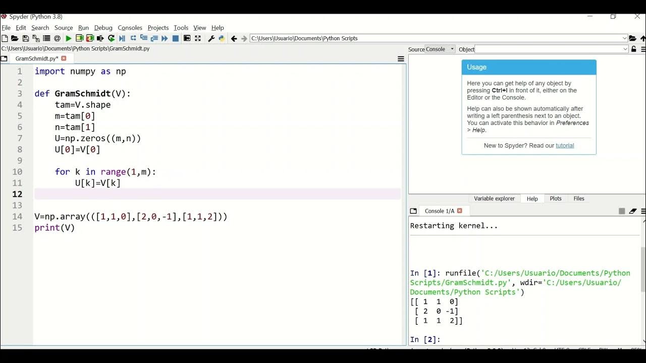 Python - Proceso de ortogonalización de Gram-Schmidt - YouTube