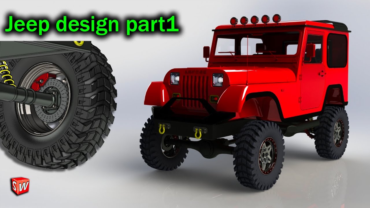 Jeep Car Design In Solidworks - PART 1 #jeep - YouTube