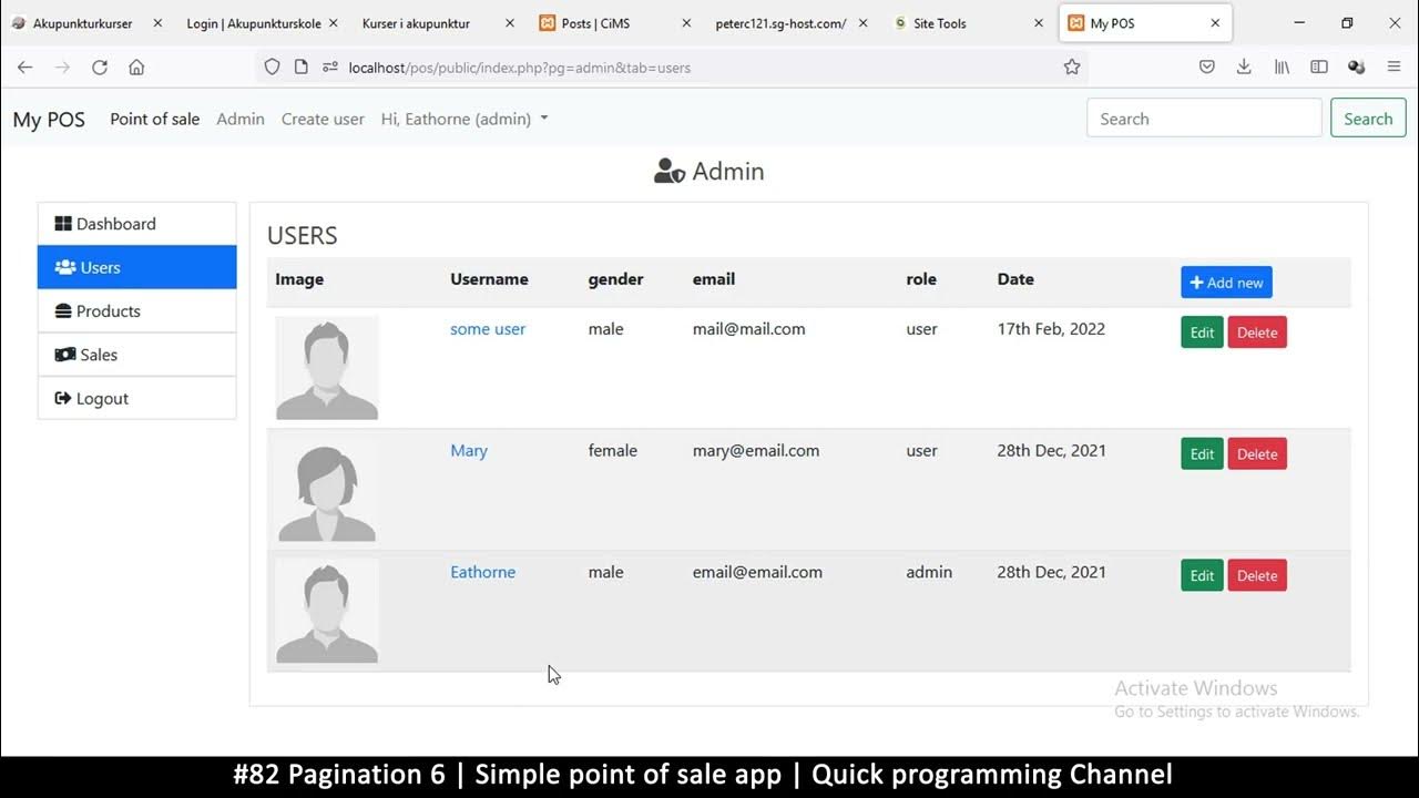 #82 Pagination 6 | Simple point of sale app in php & javascript | Quick programming tutorial ...
