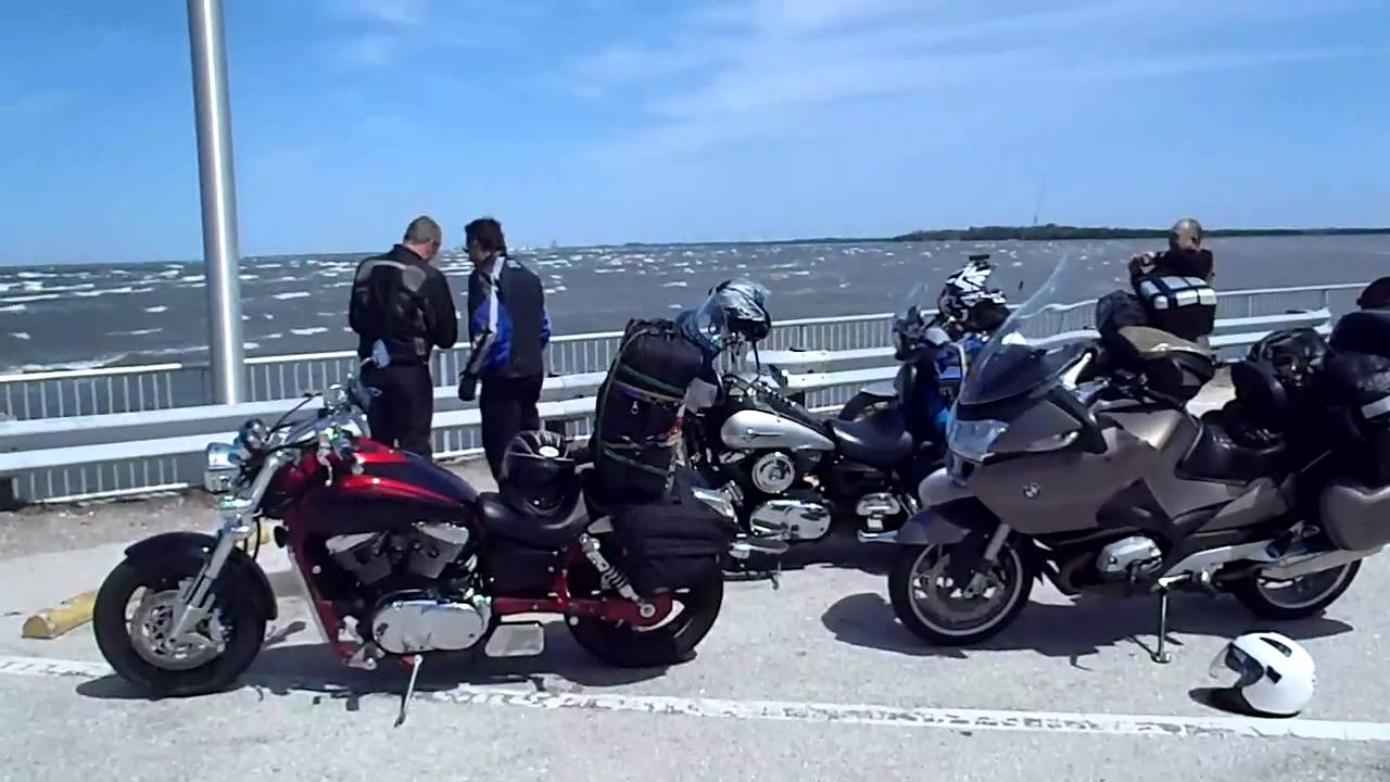 Gator Motorcycle Riders prepare to ride over the Sunshine Skyway Bridge ...