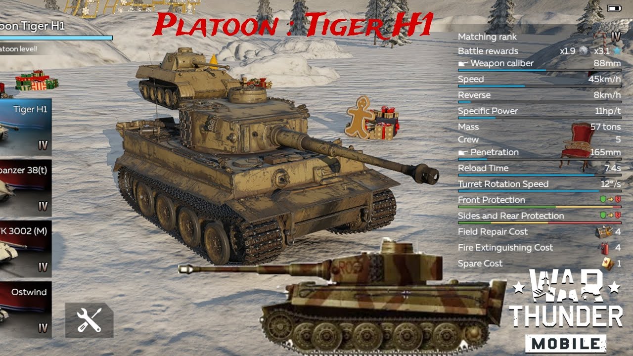 Platoon : Tiger H1| War Thunder Mobile Gameplay #warthundermobile # ...