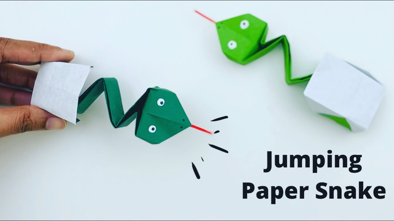 How To Make Easy Jumping Paper snake Toy For Kids / Moving Paper Toy ...