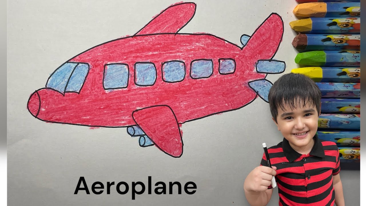 How to draw easy aeroplane ️ 》 step by step - YouTube