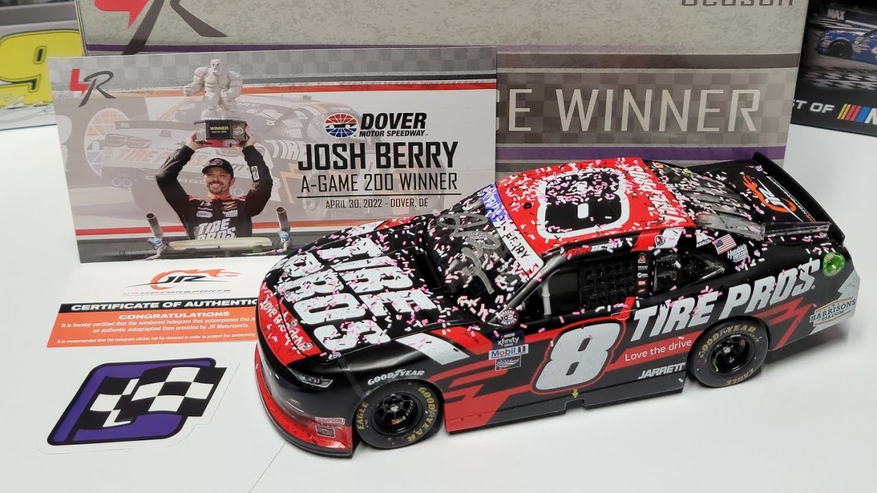 Josh Berry 2022 Dover Autographed 1/24 Race Win NASCAR Diecast Review ...