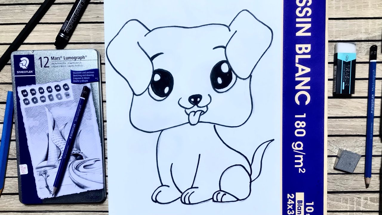 Drawing doge very easy | how to draw a dog step by step | draw animals ...