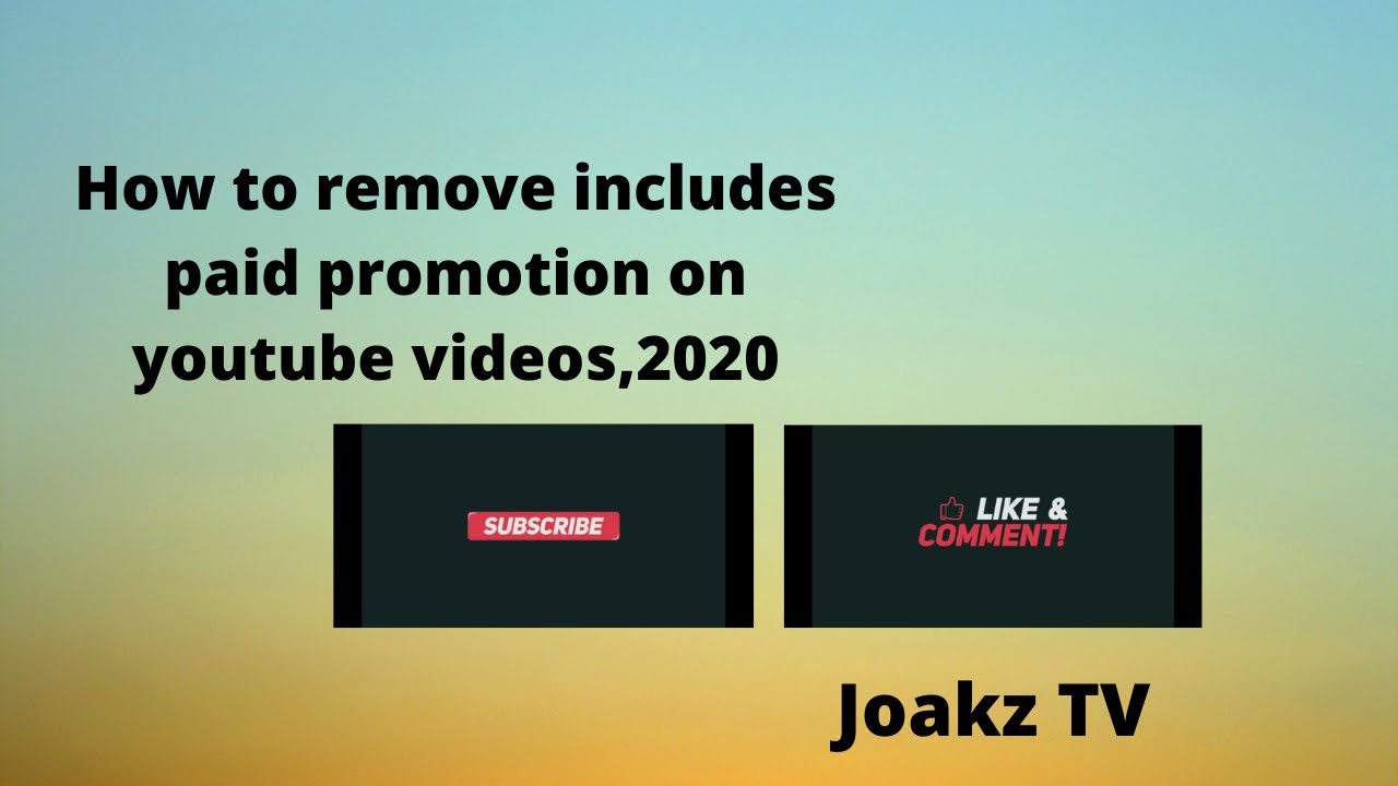 How to Remove includes paid promotion on youtube video,,2020 latest ...