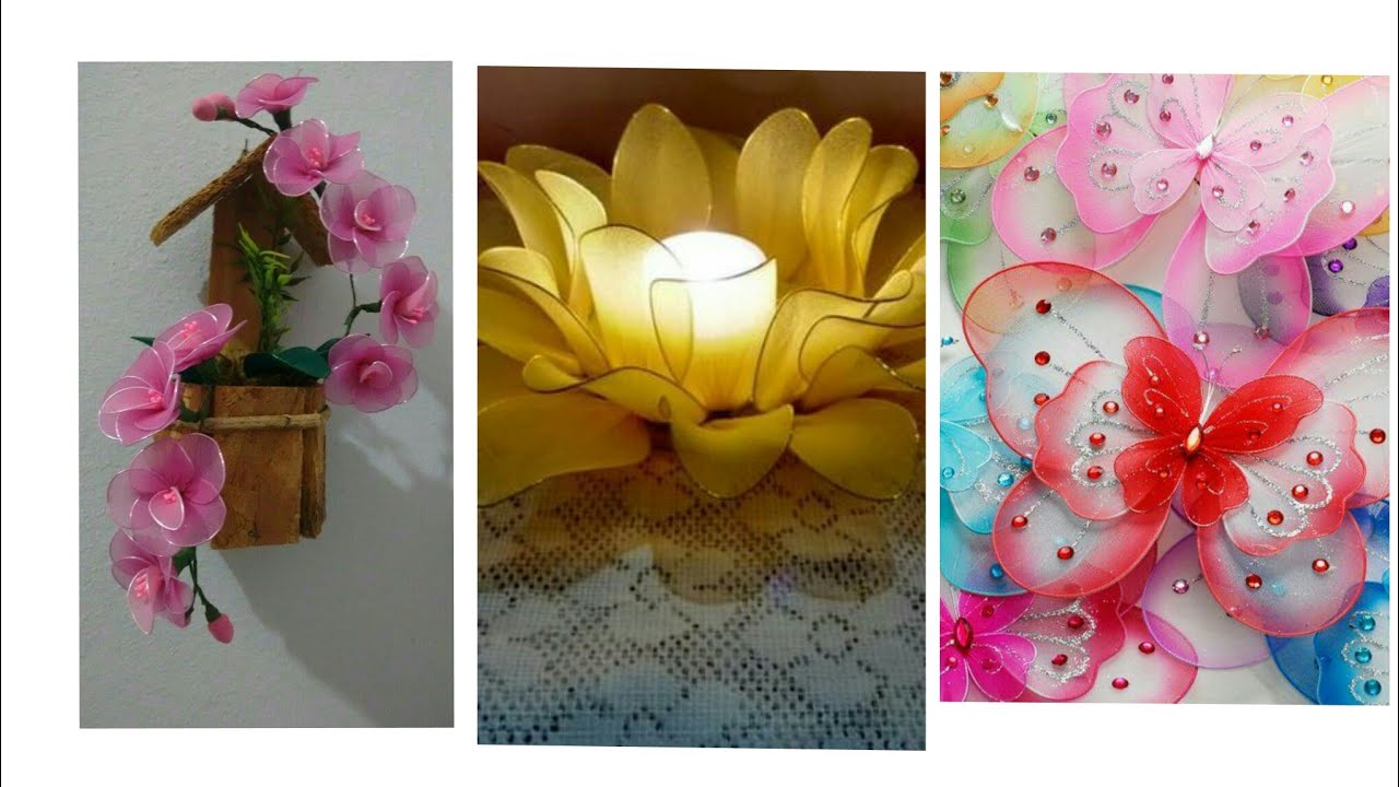 Beautiful Stoking Net Flower Decor Ideas For Home - YouTube