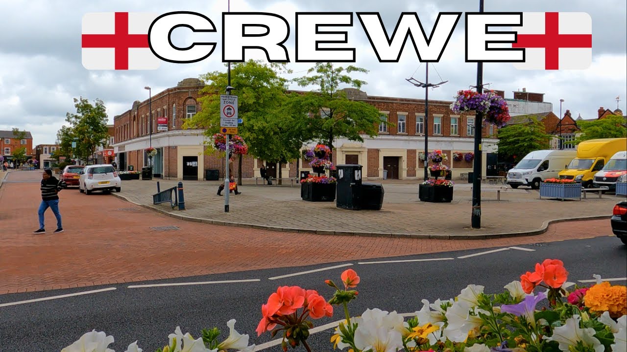 ENGLAND Crewe Town Centre Walk Tour Cheshire Great Britain United ...
