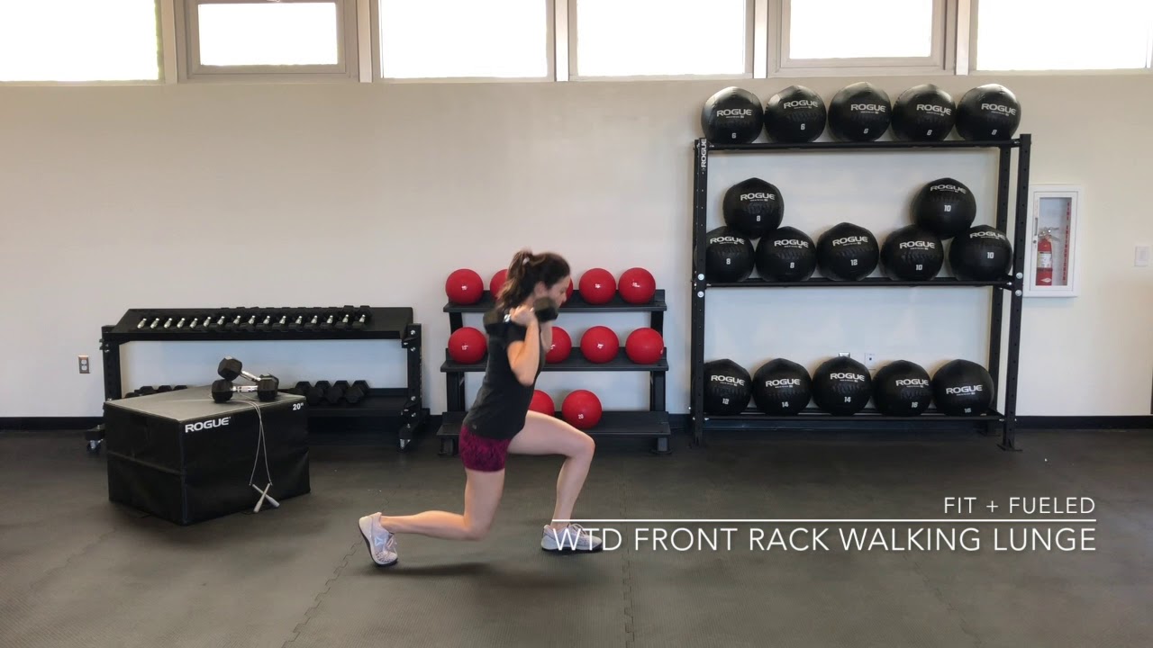 DB FRONT RACK WALKING LUNGE - YouTube