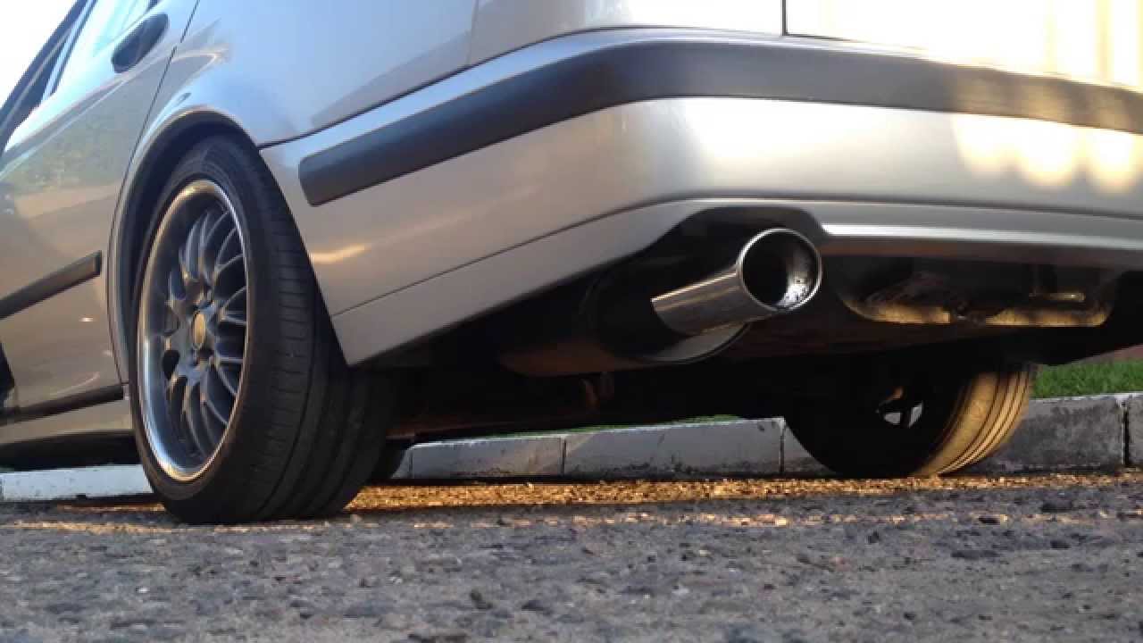 Saab 9-5 Aero Simons exhaust - YouTube