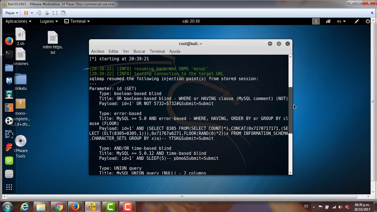 Como Atacan con SQLMap Bases de Datos en la WEB (capturando la cookie). - YouTube
