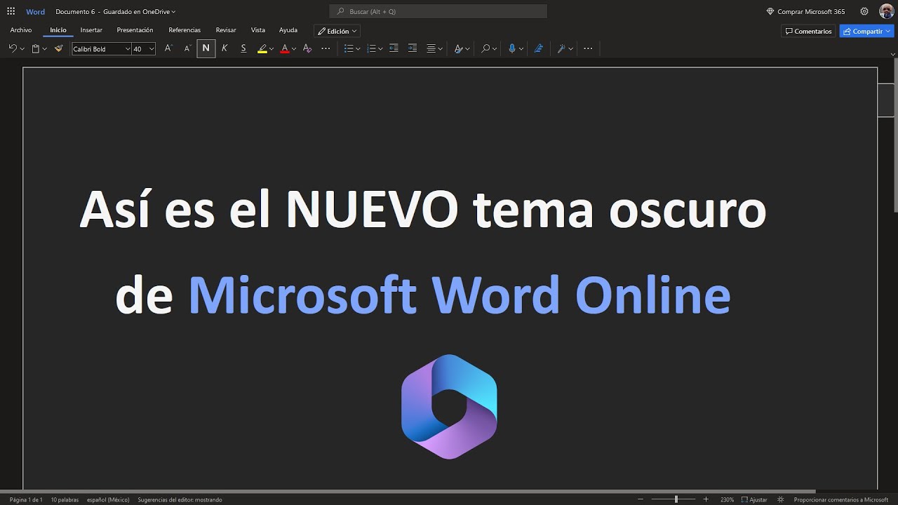 Microsoft Habilitó el Modo Oscuro en Microsoft Word OneDrive - YouTube