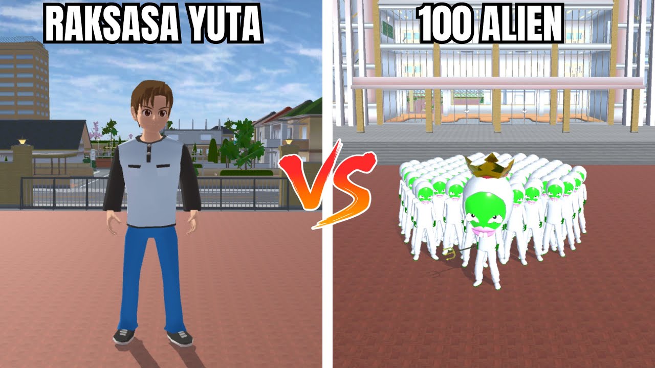 EXPERIMEN TAWURAN RAKSASA YUTA VS 100 ALIEN KEPALA BESAR!! - SAKURA ...