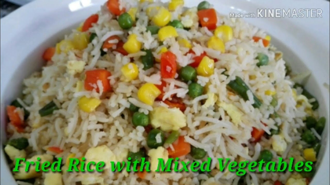 Chinese style Fried Rice with Mixed Vegetables/by mjane kitchen - YouTube
