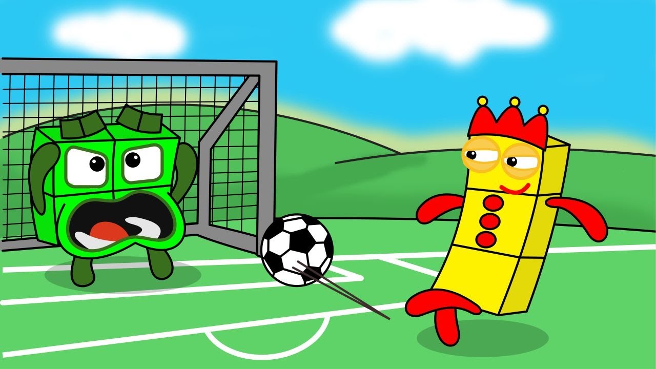 Strongest Kick!! Playing football with Numberblocks 3 and 4 ...