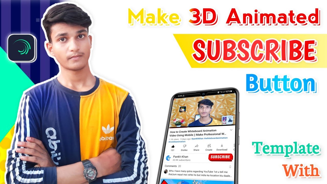 How to Make 3D Animated Subscribe Template with Our Mobile || Make Your ...