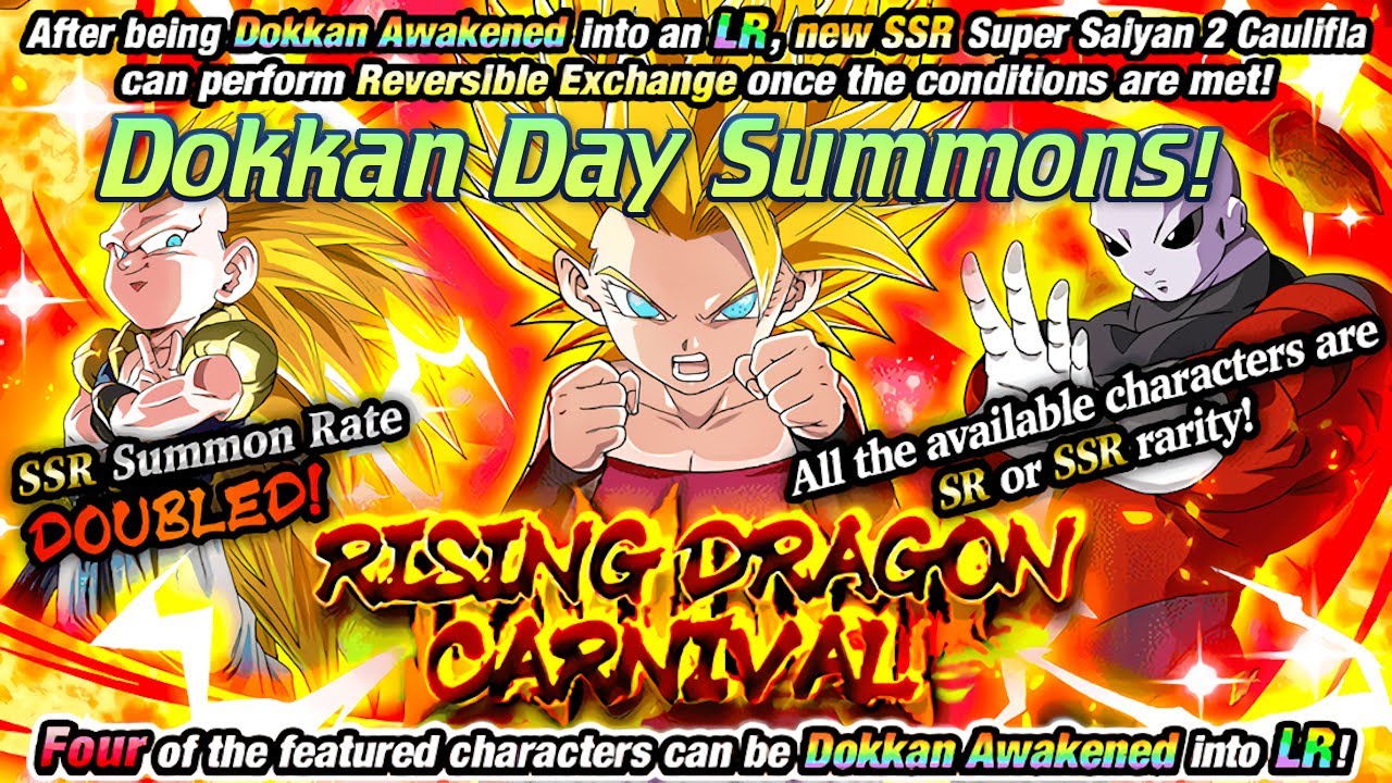 First Dokkan Day Summons for new LR SSJ2 Caulifla + SSJ2 Kale! (DBZ ...