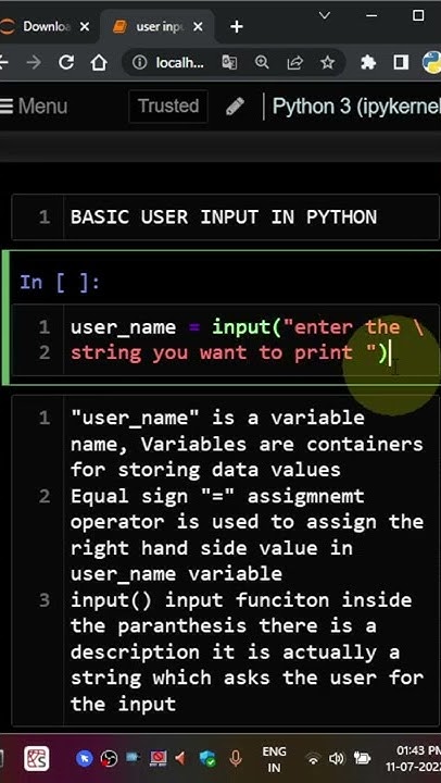 user input in python tamil #python #shorts - YouTube