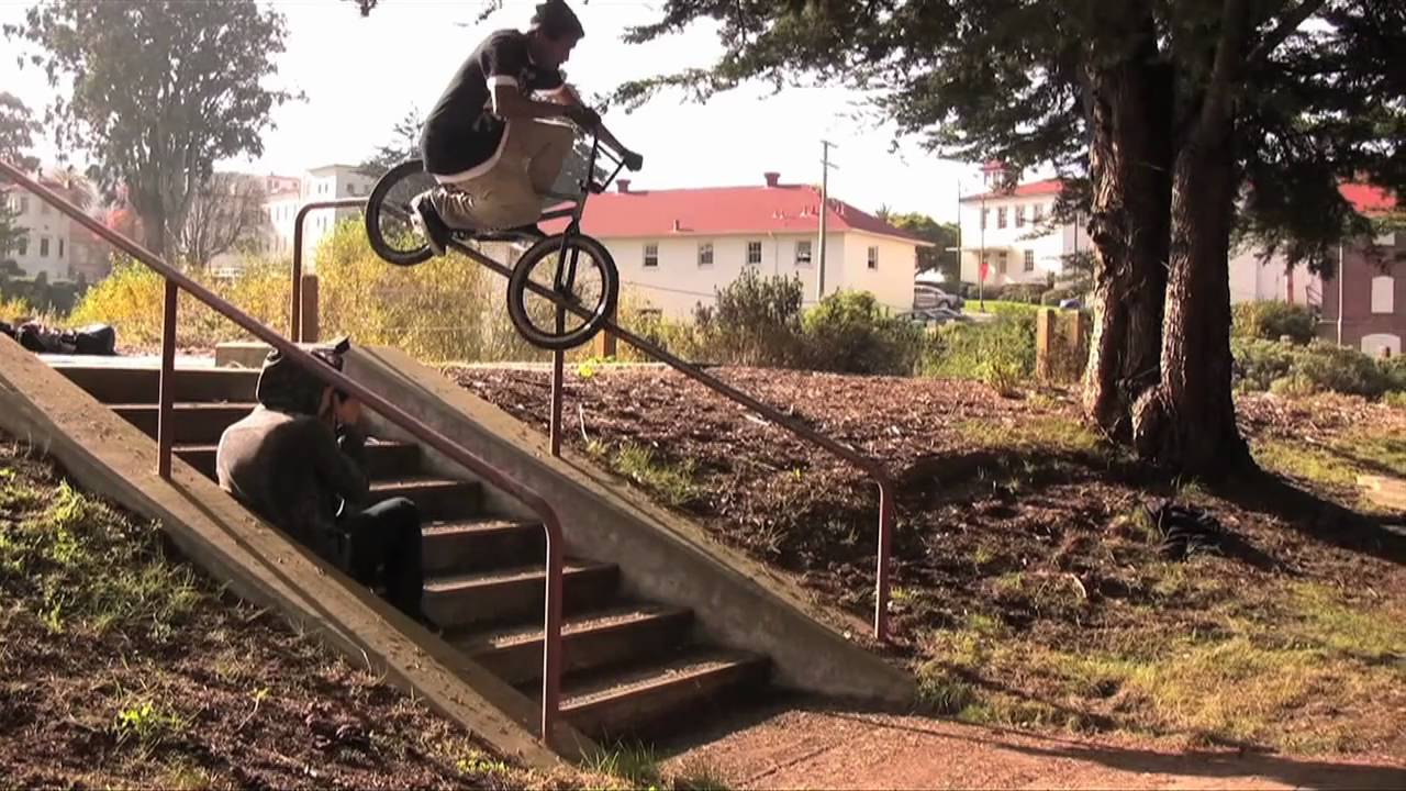 first 8 stair rail (bmx) - YouTube