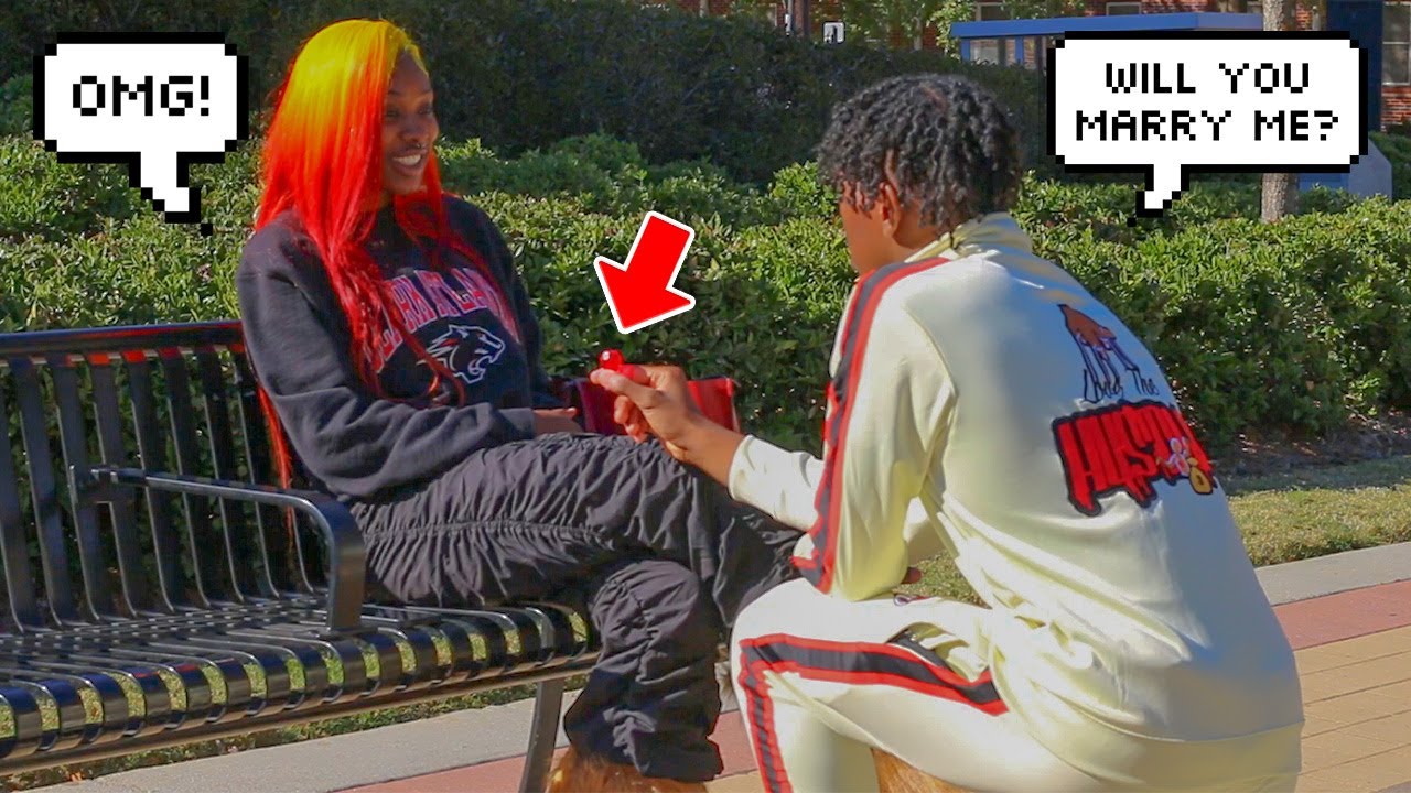 Proposing To College Girls With Ring Pops! - YouTube