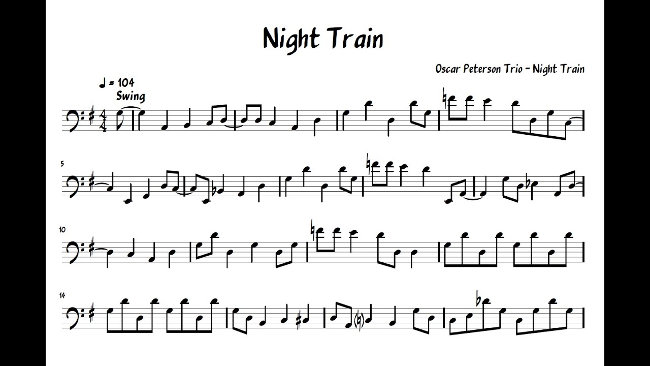 Ray Brown Transcription - Night train - Oscar Peterson trio - Night ...