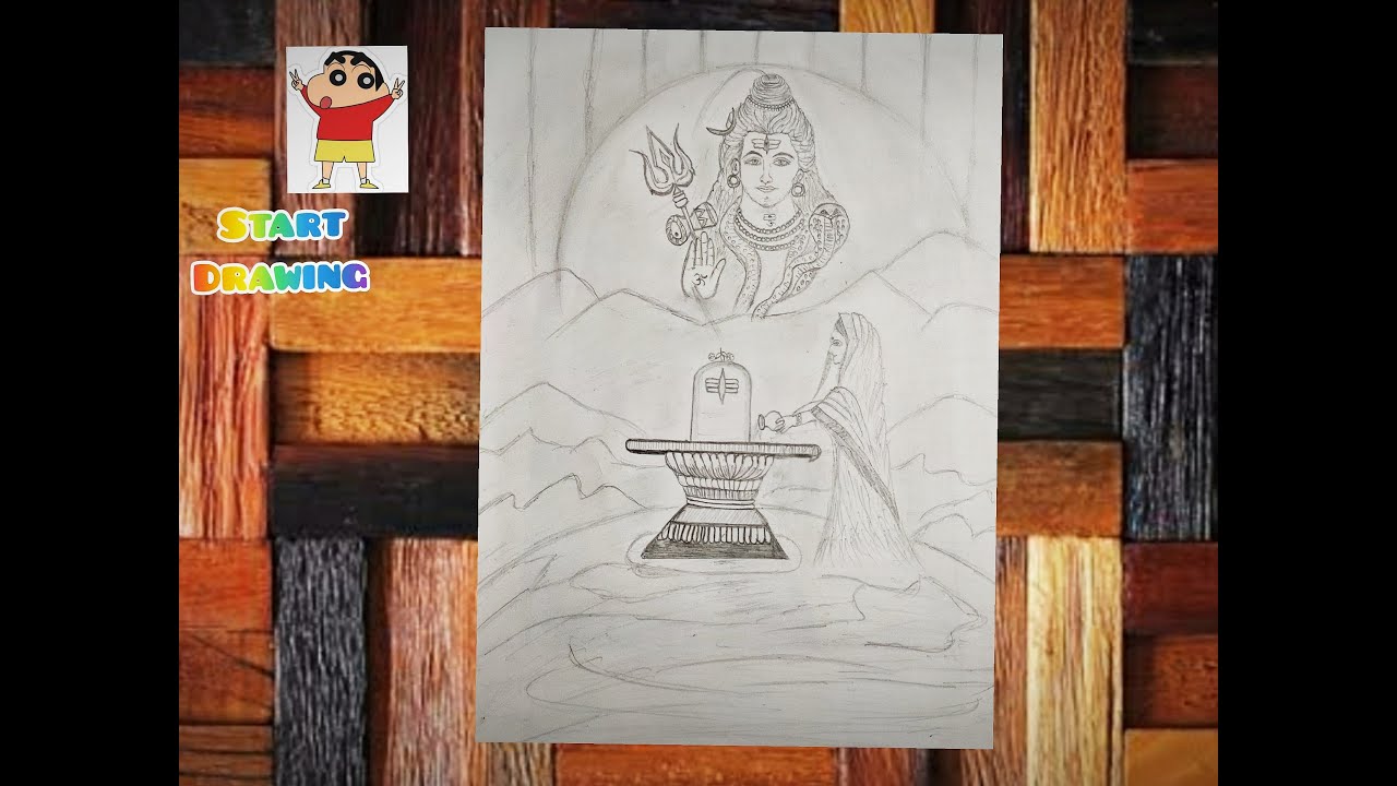 How to Draw beautiful drawing of lord shiva / Savan special drawing of ...