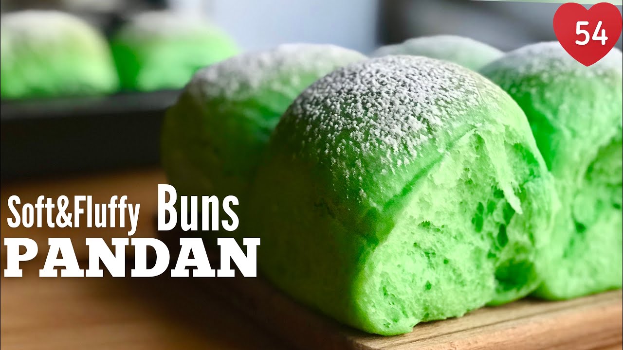 How to make PANDAN BUNS / SOFT & FLUFFY BUNS / NO MACHINE Pandan Bread ...