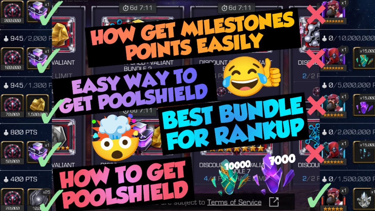 MCOC HOW TO GET FREE POOLSHIELDS & COMPLETE MILESTONES REWARDS #marvel ...