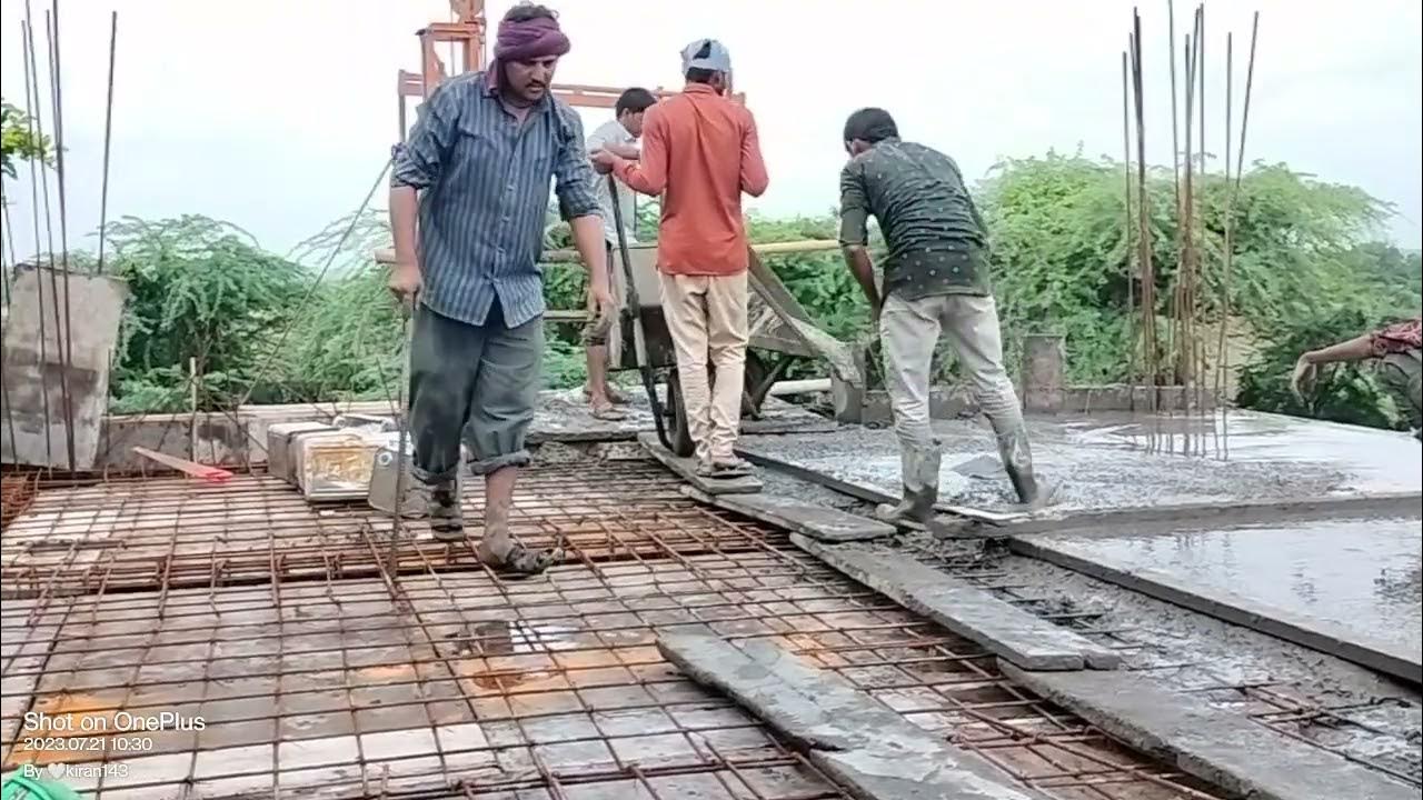 Slab cating in construction site by concrete checking#centring work# rcc construction Home - YouTube