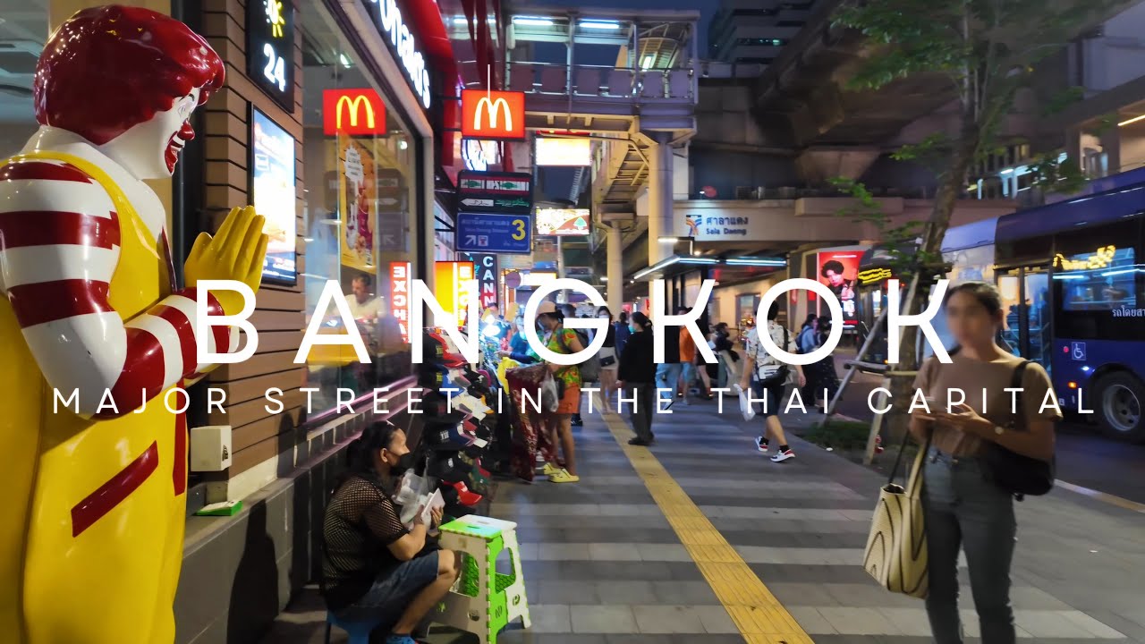 [4K] Walking around Silom Road in Bangkok | Main Business District in ...