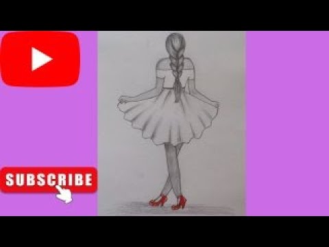 How to draw a girl backside in very easy way//Easy girl drawing step by ...