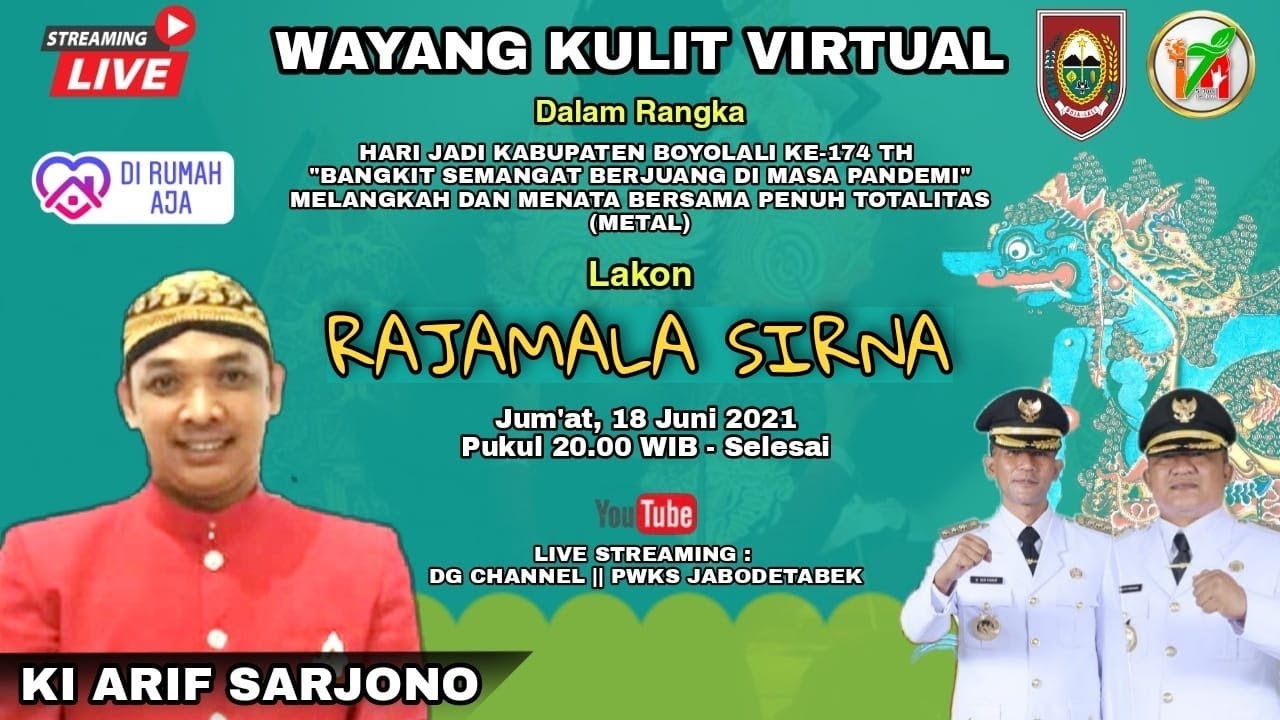 LIVE STREAMING WAYANG KULIT || KI ARIF SARJONO || RAJAMALA SIRNA - YouTube