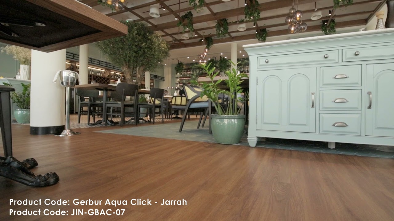 Vinyl Click Flooring - Gerbur Aqua Click - Jarrah - YouTube