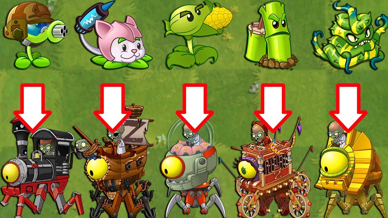PvZ 2 Chinese Final Boss - All PREMIUM Plant LEVEL 1000 Power-Up vs PvZ ...