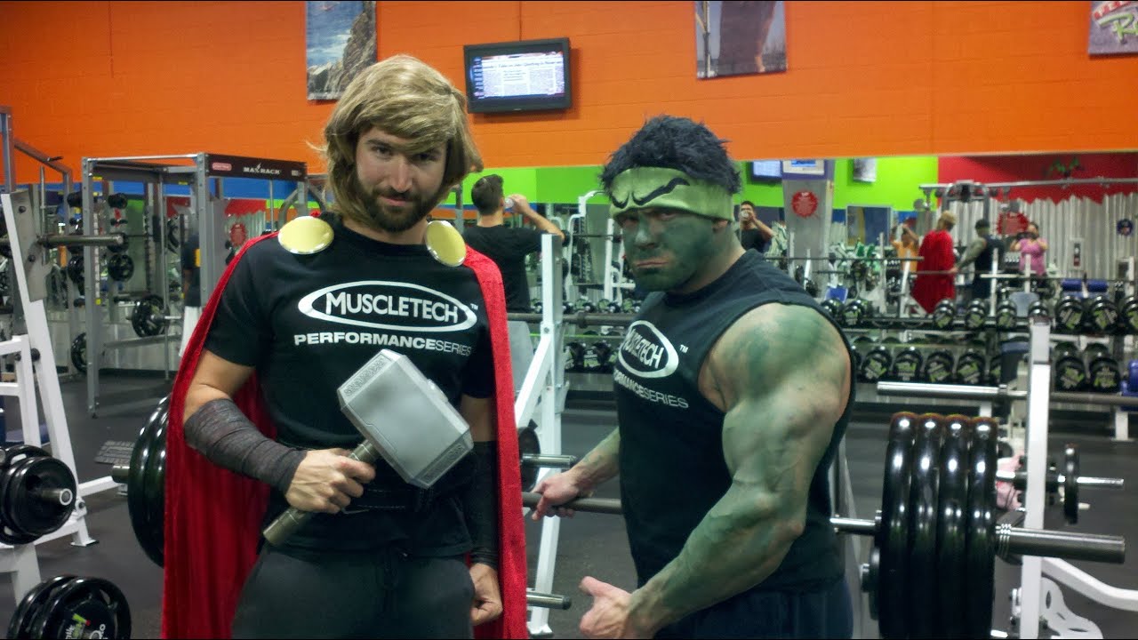 Hulk and Thor Build Earth Saving Chests and Arms in the Muscletech ...