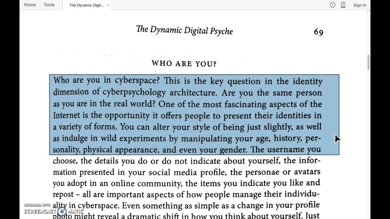 Dynamic Digital Psyche Definition - YouTube