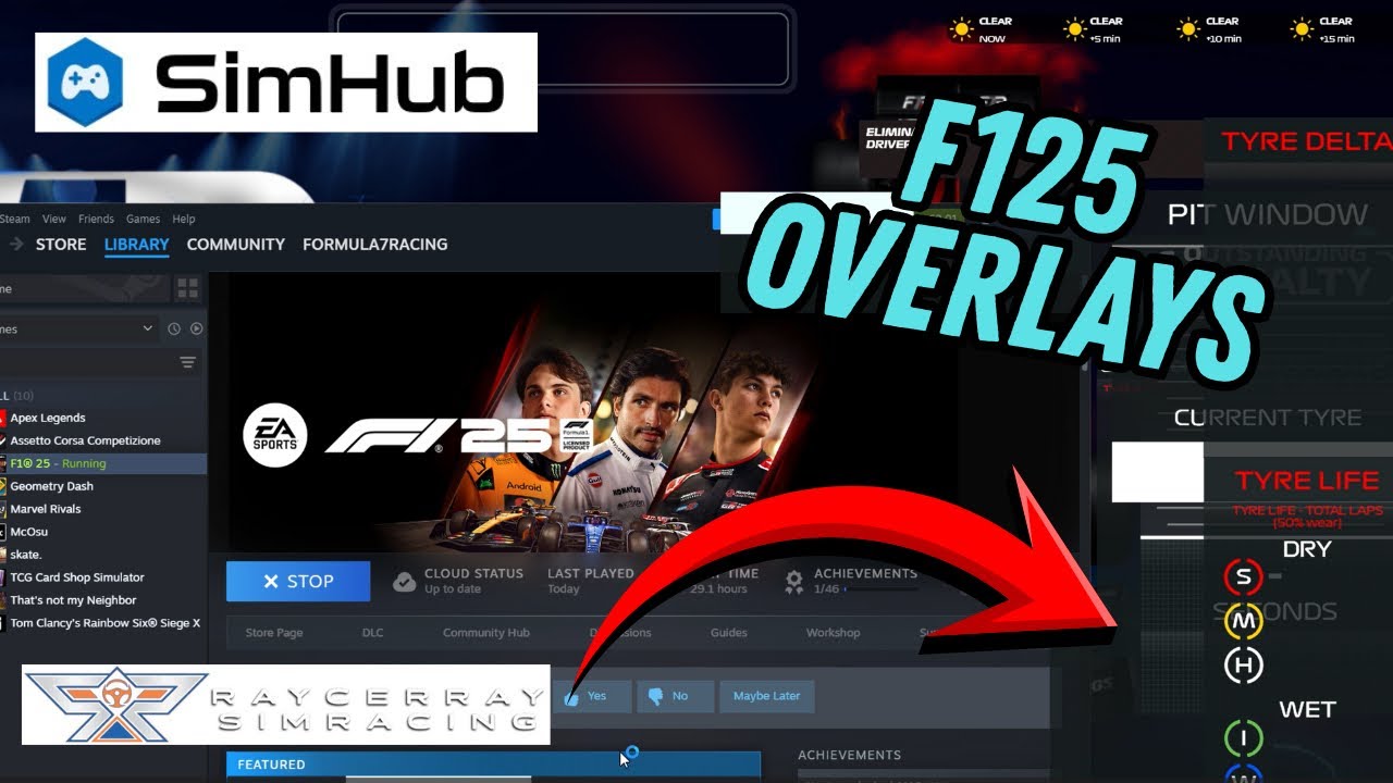 How to use overlays on F125 - YouTube
