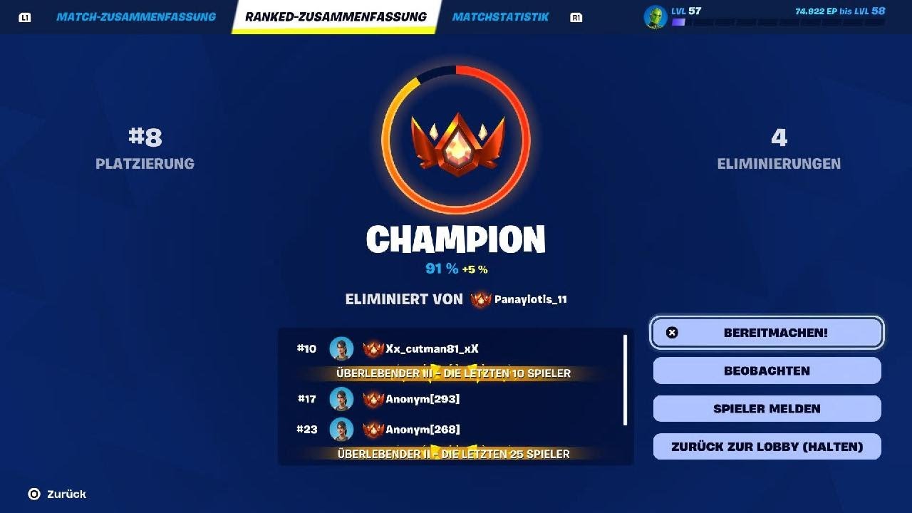 4 Treffer im Champion Rank! FORTNITE - YouTube