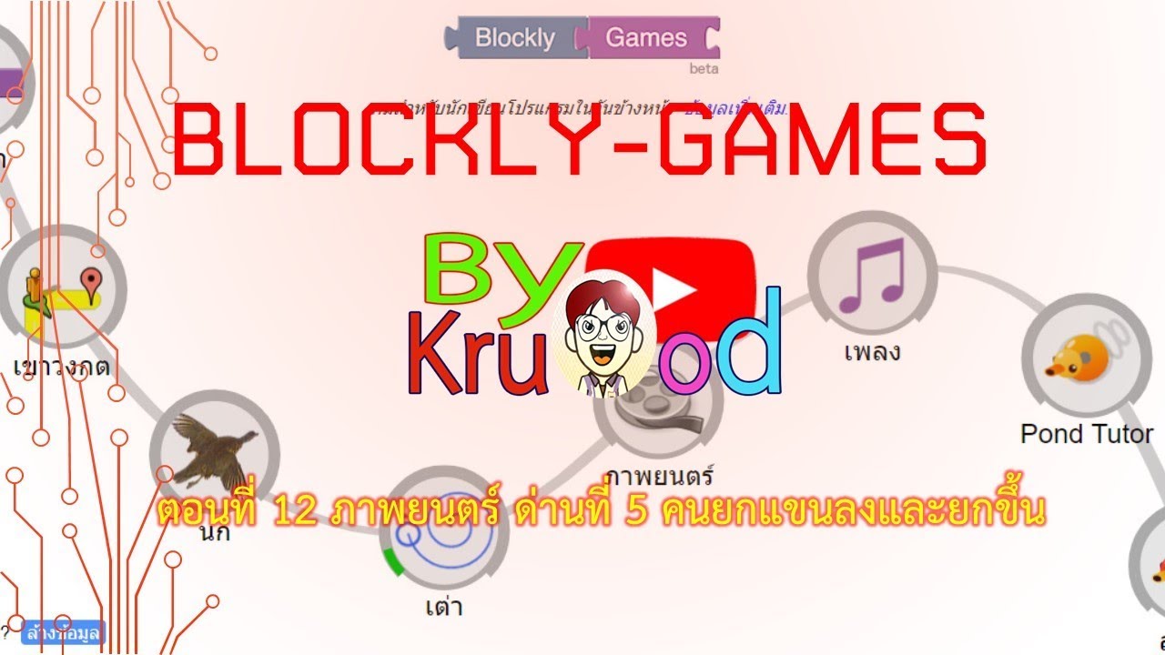 Blockly Games ตอน 12 ภาพยนตร์ ด่านที่ 5 คนยกแขนลงและยกแขนขึ้น - YouTube